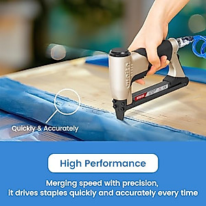 meite MT5016S Upholstery Stapler 20 Gauge 1/2-Inch Crown 1/4-Inch to 5/8-Inch Length Pneumatic Fine Wire Stapler with Safety