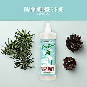 Rebel Green Super Deluxe Frankincense and Pine Scent Dish Soap, Sulfate Free, 16 Ounce (Pack of 4)