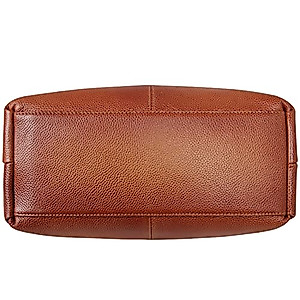 Iswee Genuine Leather Satchel Purse for Women Purses and Handbags Shoulder Bag Designer Top Handle Tote Bag (Sorrel)