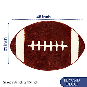 Beyond Deco Hand Tufted American Football Area Rugs 45" W X 29" L - Unique Machine Washable Perfect for Bathroom, Bedroom, Kitchen, Living Room - Non Slip Aesthetic Home Decor