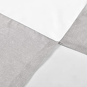 Lush Decor Baby Printed Linen Textured Solid Crib Skirt, Gray 52"L x 28"W + 16" Drop