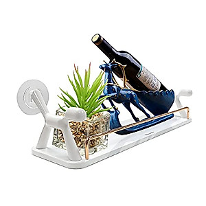 hisucbetter Floating Shelf Wall Mounted, Floating Shelves for Bedroom, Bathroom, Living Room, Kitchen, Laundry Room Storage & Decoration. L15.75XD4.72IN, White Shelves for Wall Decor. (White+Gold)