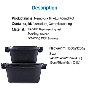 Nemolock IH All-Round Pot | Easy Storage | Greatly Portable | Convenient (M/L set)