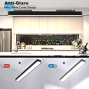 Lightdot 4ft LED Flush Mount Light Fixture, 50W Linear Kitchen Ceiling Light Fixtures, 7000LM 5000K Led Wrap-Around Shop Lights for Garage Office, Fluorescent Light Replacement, Black(4 Pack)