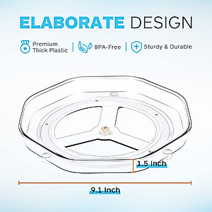 Lazy Susan Organizer for Cabinet, Lazy Susan Turntable for Cabinet, 9.1 Inches Lazy Susan Spice Rack（2 Pack）