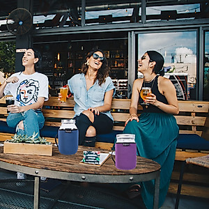 Koikyu 32oz Mason Jars Sleeves Neoprene 32oz Regular and Wide Mouth Mason Jar Sleeves Holder with Handle (4 colors)