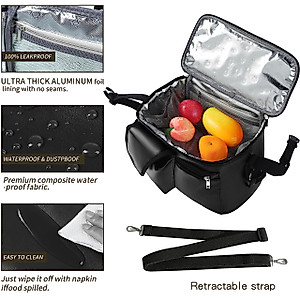 Universal Stroller Organizer with Insulated Cup Holder Detachable Phone Bag & Shoulder Strap, Fits for Stroller Like Uppababy, Baby Jogger, Britax, BOB, Umbrella and Pet Stroller (Black)