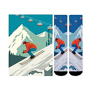 Sierra Socks Steep Slopes Pattern Unisex Socks - L-Men Shoe Size (10-13) / Buy 1 pr.