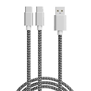 ABTKN Fast Charging Cable for PS-5 Controller, 2 in 1 USB C Charger Cable for Play-Station - 5/ Xbox Series X|S Controller, 10Ft Charger Cord Nylon Braided Type-C Ports Accessories for Switch