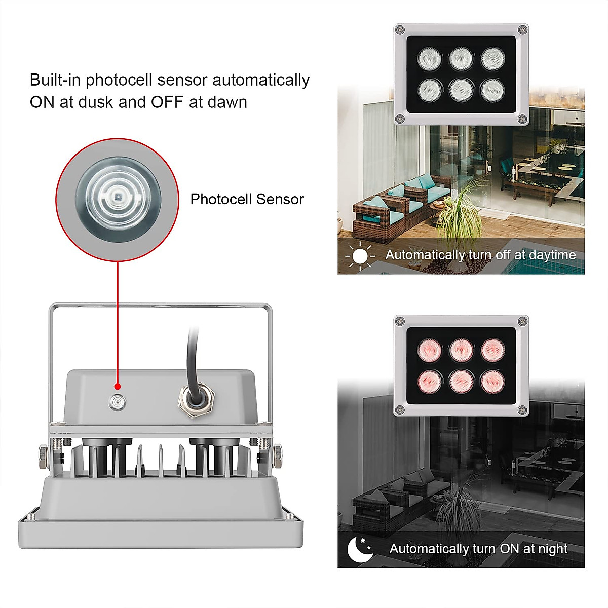 Univivi Infrared Illuminator, 850nm 6 LEDs 90 Degree Wide Angle IR Illuminator for Night Vision,Waterproof LED Infrared Light for IP Camera,CCTV Security Camera