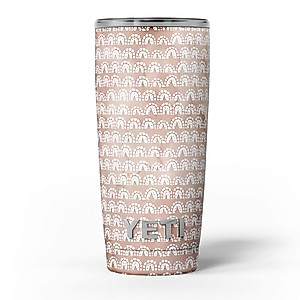 Design Skinz Black and Brown Grunge Surface with White Semi-Circles - Skin Decal Vinyl Wrap Kit Compatible with The Yeti Rambler Cooler Tumbler Cups