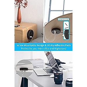 Extension Cord 10 ft, NTONPOWER 3 Widely Spaced Outlets Power Strip with USB Port, Wall Mountable, Flat Plug Extension Cord with USB, Overload Protection for Home, Office, Travel, Dorm Essentials