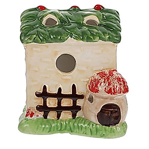 POPETPOP Ceramic Hamster House Cool Bed Hide Cave Small Animal Habitat Hut Gerbils Nest Pet Hideout Hut Cave for Gerbils Chinchillas Hamster Rabbit