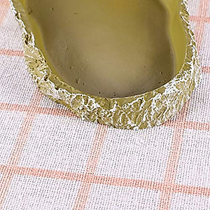 POPETPOP 2 Pack Reptile Bowl - Reptile Water Dish,Reptile Food and Water Dish for Snake Frogs Gecko Tortoise Resin Terrarium Feeding Tray Bearded Dragon Accessories