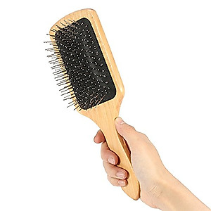 Hair Care Comb, Anti‑Static Hair Brush, Bristle Hair Comb Simple Lady Female Wood Steel Needle Hairdressing Hair Care Healthy Scalp Massage Comb