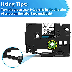 Fimax Tz Tape 18mm Replacement for Brother P-Touch Label Maker TZ TZe141 TZe-141 18mm 0.7 Laminated Clear Tapes for Ptouch PTD400 PTD600 PT2030 PT1880 PT1890 PTP700 Label Maker, Black on Clear, 5-Pack