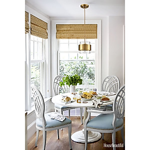 CLAXY Modern Brass Kitchen Pendant Light Height Adjustable Pendant Light Clear Glass Shade