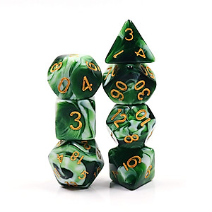 New HD Polyhedral Dice Sets D&D Dice for Dungeon and Dragons RPG Role Playing Games MTG Pathfinder Table Top Games 7 Dice Set Jadeite Cabbage