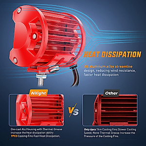 Nilight LED Light Bar 2PCS 60W 4Inch Triple Row Spot Flood Combo Lights w/Wiring Kit for Fog Light Driving Light Work Light on Off-Road Truck SUV ATV UTV, 2 Years Warranty