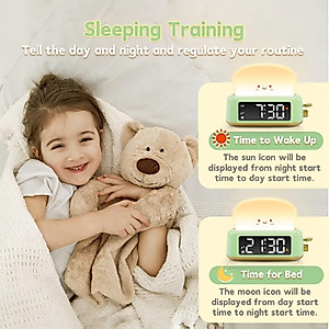 Kids Alarm Clock, Digital Alarm Clock for Bedrooms, Cute Toast Night Light, Timer, Snooze, Adjustable Brightness, Small Bedside Clock for Kids Girls Boys Teens Birthday Room Decor