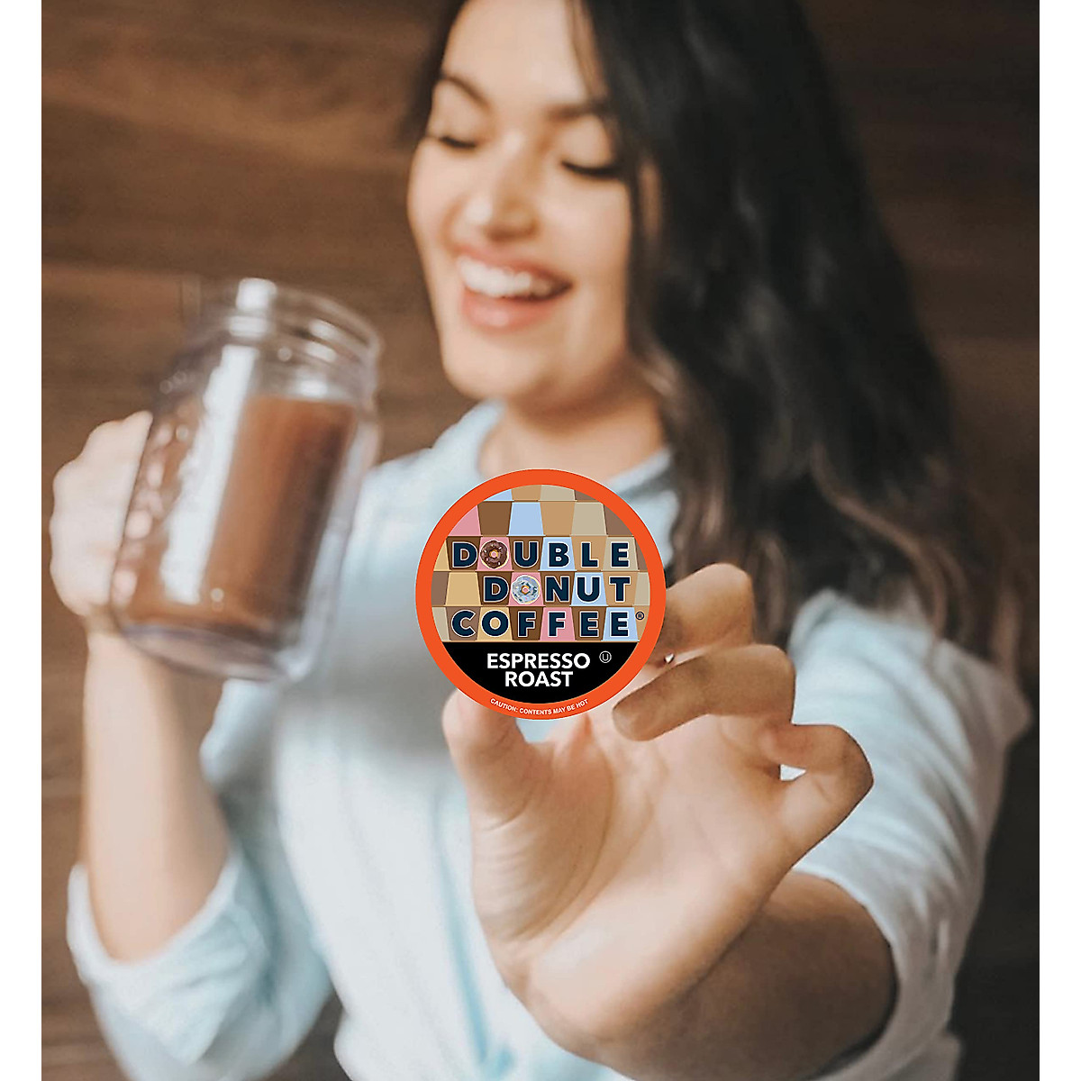 Double Donut Coffee Espresso Roast Blend in Recyclable Single Serve Espresso Pods for the Keurig K Cup Machine, 24 Count