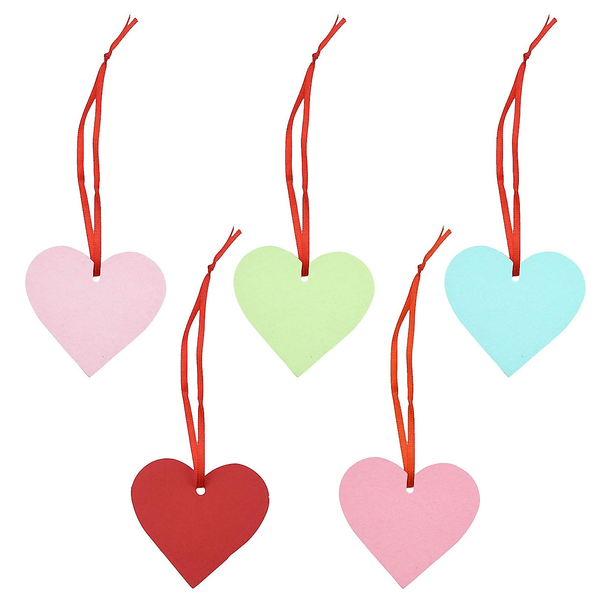 Lystaii 250pcs Heart Shape Paper Valentine Heart Confetti Blank Paper Tags Heart Cutouts 5 Color Gift Tags for Party Favors Wedding Decorations Baby Showers Thank You Card Christmas Cards (5 Color-B)