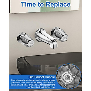 sousac 3 Set Shower Knob Replacement, Metal Bath Tub Shower Handle Include Hot/Cold/Diverter, Bathtub Faucet Handles Compatible with Price Pfister Verve for Remodeling Trim (Silver)