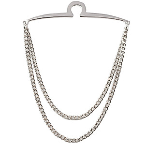 Danny shi Men's Silver Golden Tie Chain Set, Gift Boxed (Silver Golden)