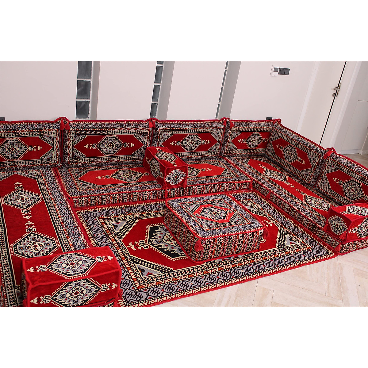 Arabic U Shaped Sofa Set, Arabic Floor Seating, Arabic Floor Sofa, Arabic Majlis Sofa, Bench Cushions, Seating Cushions, Arabic Couches