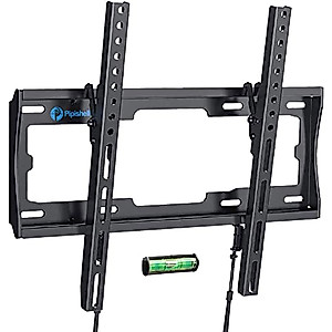 Pipishell UL Listed Tilt TV Wall Mount Bracket Low Profile for Most 23-55 Inch LED LCD OLED 4K Flat Curved TVs up to 99lbs Max VESA 400x400mm, 8° Tilting for Anti-Glaring, Fits 8-16 inch Wood Stud