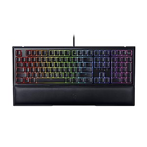 Razer Ornata V2 Gaming Keyboard: Hybrid Mechanical Key Switches - Customizable Chroma RGB Lighting - Individually Backlit Keys - Detachable Plush Wrist Rest - Programmable Macros (Renewed)