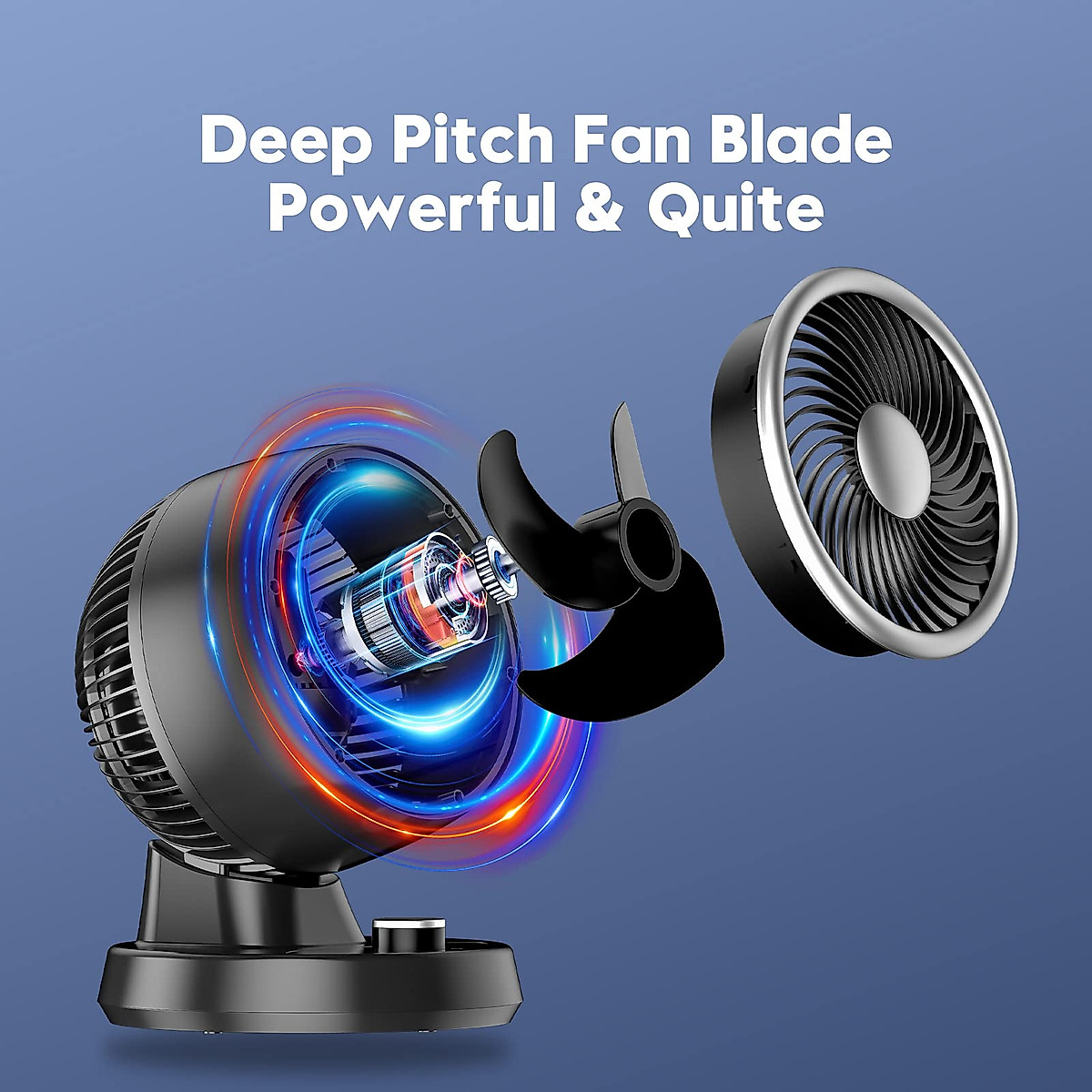 Auertech Small Desk Fan, 12" Quiet Oscillating Table Fan with 3 Speeds, Portable Room Air Circulator Fan, Bedside Cooling Fan for Bedroom Office Desktop Tabletop