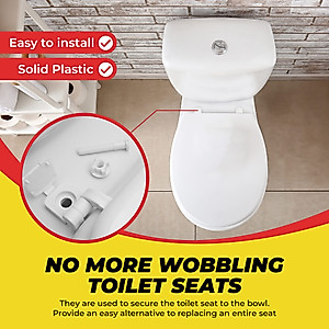 White Plastic Toilet Seat Hinge Replacement with Bolts Screw and Nuts