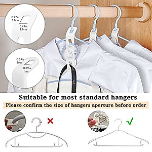 FYY Hanger Connection Hook 6 + 4 Plastic Closet Organizer Multifunctional Clothes Hanger Connector Joint Hook Space-Saving Magic Hanger Clothes Storage Non-Slip Clothes Storage Rack (White)