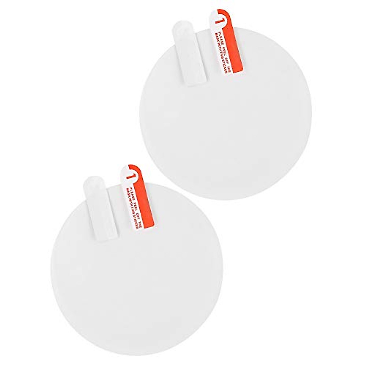 Acouto Car Rearview Mirror Film 80mm Transparent Car Rear View Mirror Anti Fog Rainproof Waterproof HD Clear PET Protective Film Sticker 2pcs Rounded