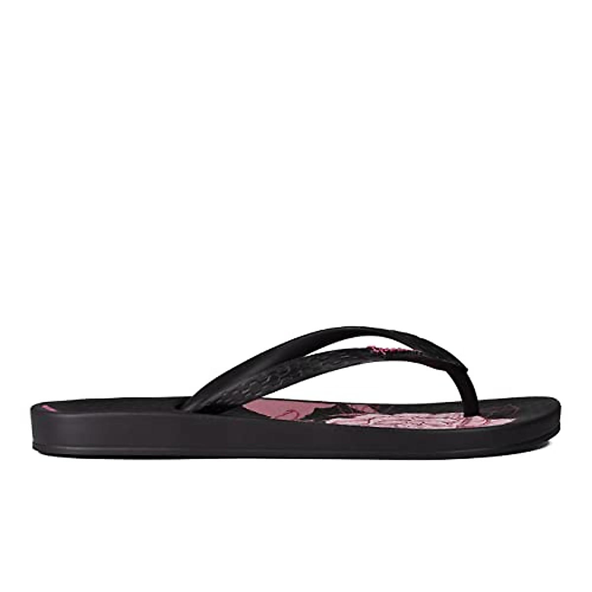 Ipanema Women's Ana Temas XIII Flip Flops - Comfortable & Stylish Summer Sandal with Flower Prints, Anatomic Footbed & Non-Slip Sole, Black/Pink, 10