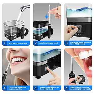 PERSMAX Water Flosser Professional Portable Teeth Cleaner, 500ml Foldable & Rechargeable Dental Oral Irrigator for Home and Travel IPX7 Waterproof