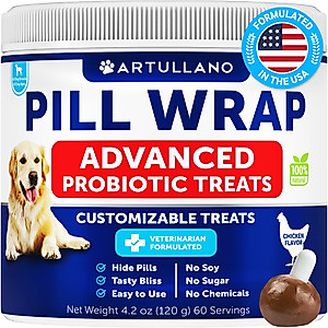 Pill Paste for Dogs - Pill Wrap for Dogs - Wrap a Pill for Dogs - Pill Wrap Masker Treats for All Breeds & Ages - Soft Dog Treats to Hide Pills, Capsules, Tablets - Chicken Flavor - 60 Servings