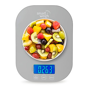 Smart Weigh 11 lb. Digital Kitchen Food Scale, Mechanical Accurate Weight Scale with 5-Unit Modes, Grams and Ounces for Weight Loss,Weighing Ingredients, Dieting, Keto Cooking , Meal Prep and Baking