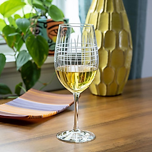 Rolf Glass - Matchstick All Purpose Wine Glass 18 Ounce - Set of 2 - Lead-Free Glass - Engraved Large Wine Glasses - Made in the US