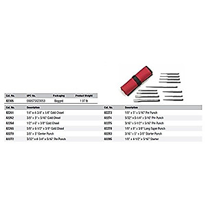 GEARWRENCH Punch and Chisel Set - 82305,Chrome, Large, 12 Pc