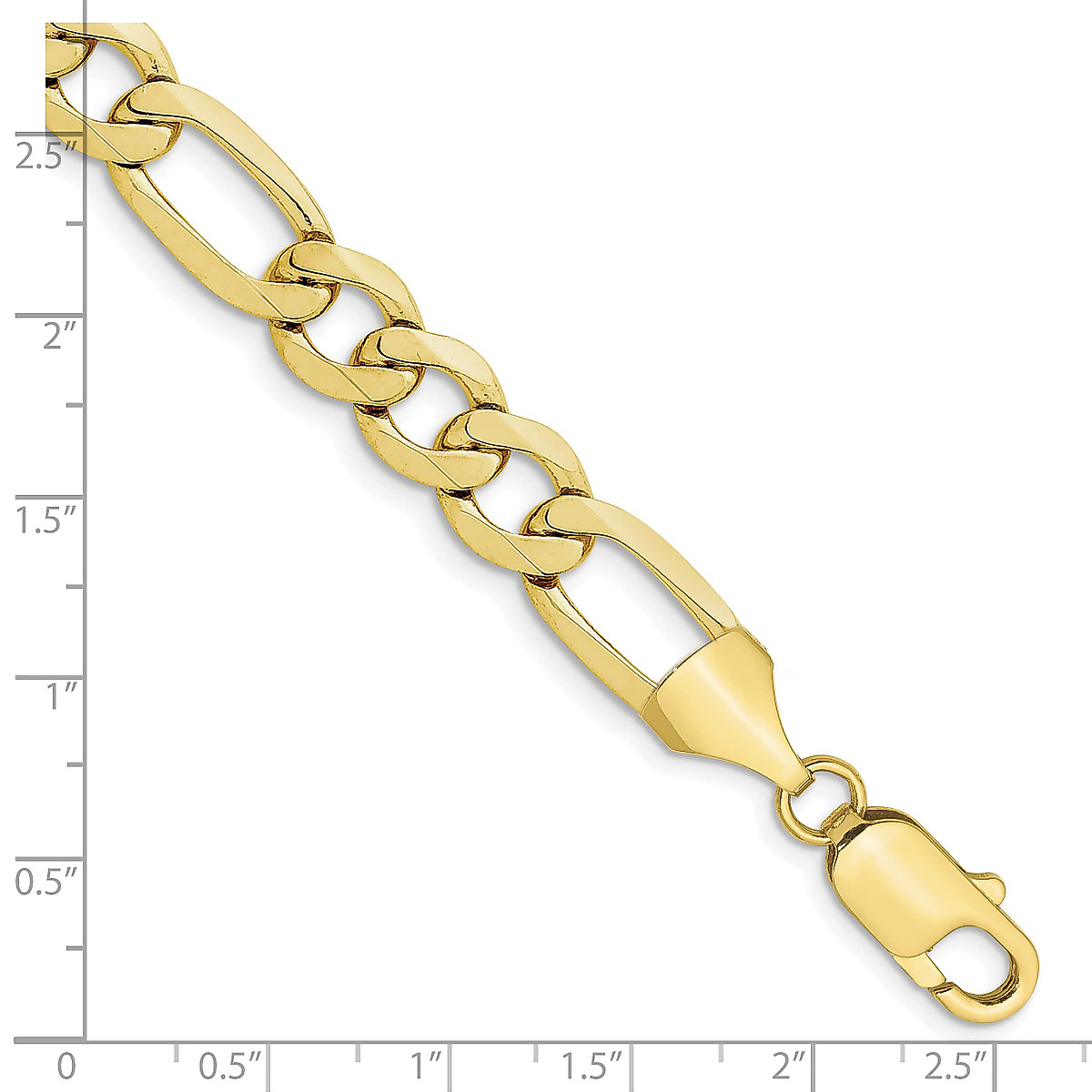Avariah Solid 10k Yellow Gold 10mm Concave Open Figaro Chain - 9"