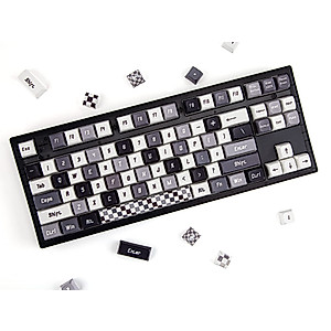 Custom Keycaps 130 Keys Set - XDA Profile Keycaps - PBT Keycaps & Dye Sublimation Key Cap - Compatible with 60%, 75%, 80%, 85%,100% ANSI Layout Gaming Mechanical Keyboard (Checkerboard)