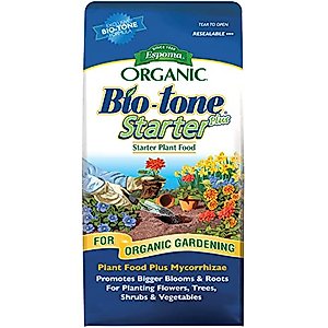 Espoma Organic Bio-Tone Starter Plus 4-3-3 Natural & Organic Starter Plant Food with Both Endo & Ecto Mycorrhizae; 4 lb. Bag; The Ultimate Starter Fertilizer - Pack of 2
