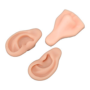 Silicone Ear,Reusable Silicone Nose Model,Piercing Practice Supplies,Displays Tool for Jewelry (Light Skin Color)