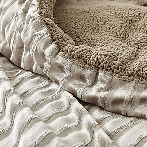 Byourbed Velvet Crush - Coma Inducer® Oversized King Duvet Cover Set - Ridged Silvery Beige