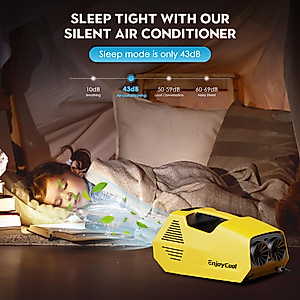 nommyair 2380BTU Camping Air Conditioners - 14lb Tent Air Conditioner with Remote Control, Portable ac for Truck Outdoor/RVs/Fishing or Pet (Battery Not Included)