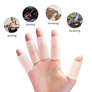 Kimihome 20 PCS Gel Finger Sleeve Protectors, Silicone Finger Sleeve Cushions and Protects, Provide Relief for Finger Cracking, Corns, Blisters and Calluses Protect.
