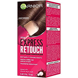 Garnier Hair Color Express Retouch Gray Hair Concealer, Instant Gray Coverage, Brown, 1 Count