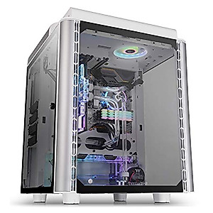 Thermaltake Level 20 HT Snow Edition 4 Tempered Glass Type-C Fully Modular E-ATX Full Tower Computer Chassis with 2 140mm Top Fan Pre-Installed CA-1P6-00F6WN-00
